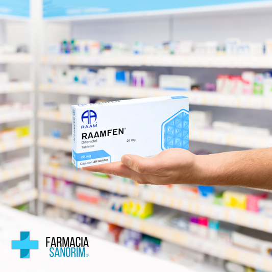 Difenidol 25 mg 30 Tabletas Raamfen RAAM – Farmacia Sanorim