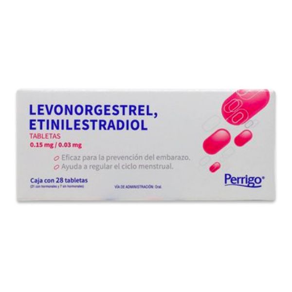 Levonorgestrel/Etinilestradiol 0.15mg/0.03mg Caja con 28 Tabletas ...