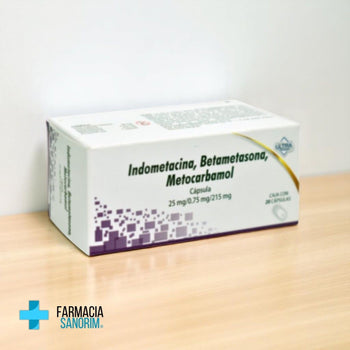 Indometacina, Betametasona, Metocarbamol 25mg / 0.75mg/ 215mg Caja con ...