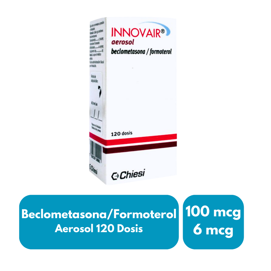 Innovair (Beclometasona/Formoterol) 100mcg/6mcg para inhalación 120 do ...