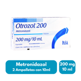 Otrozol 200 (Metronidazol) Caja con 2 ampolletas – Farmacia Sanorim