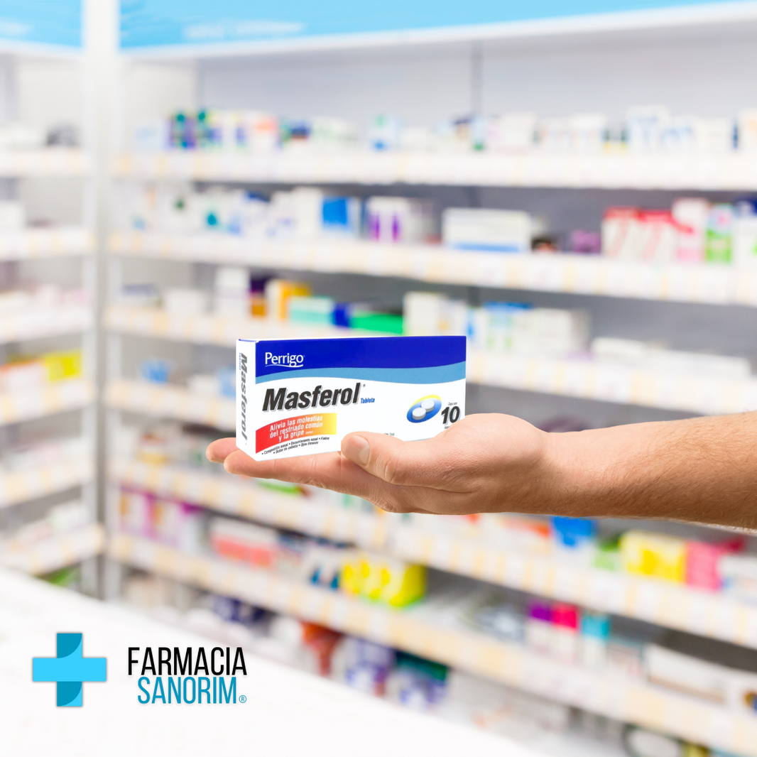 Masferol (Paracetamol-cafeína-fenilefrina-clorfenamina) Caja con 10 Ta ...