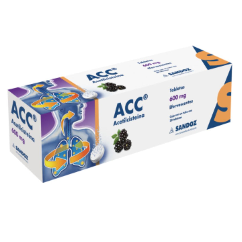 ACC (Acetilcisteina) 600 mg Caja con 20 Tabletas Efervescentes ...