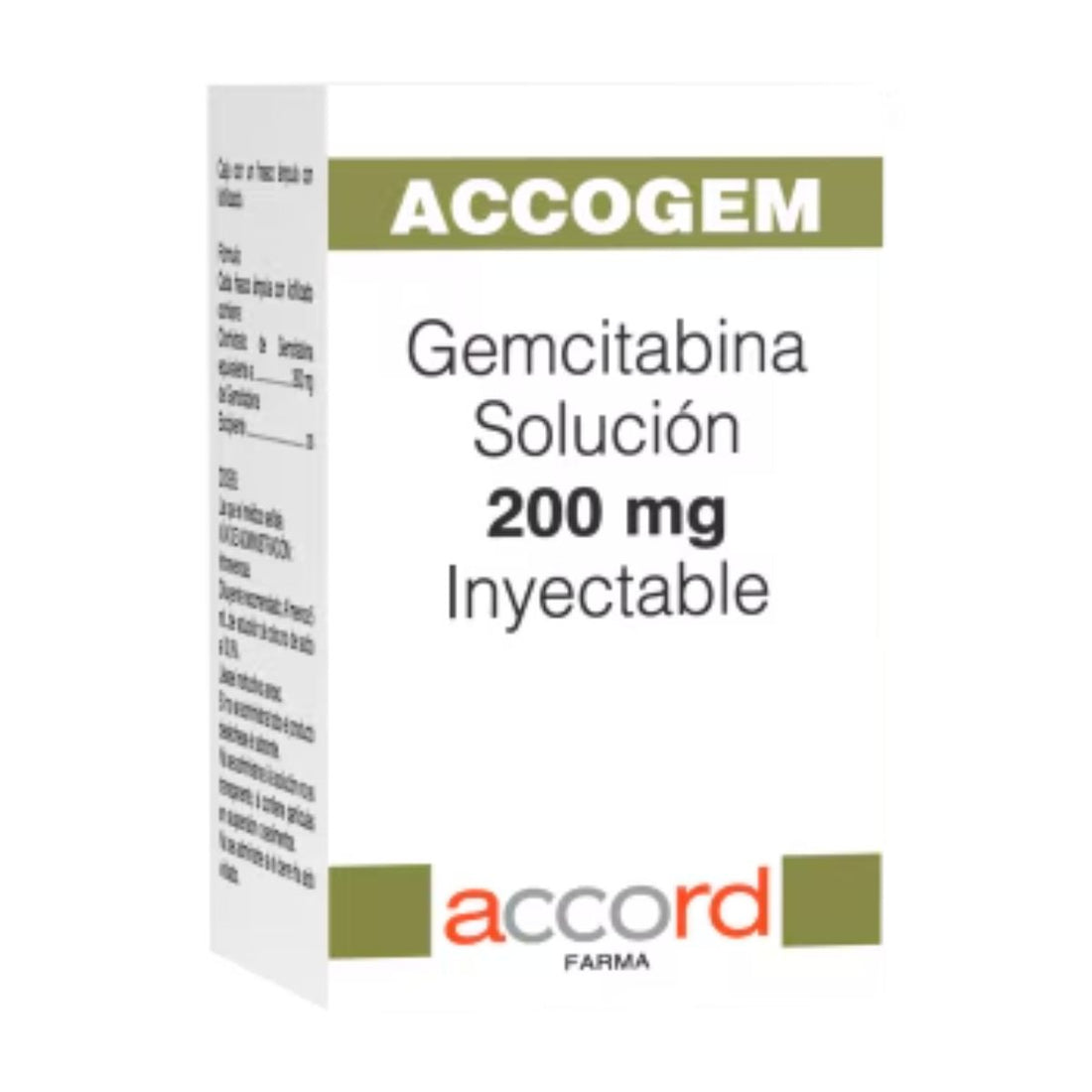 Accogem (Gemcitabina) 200 mg /ml Caja con 1 Frasco Ámpula inyectable ...