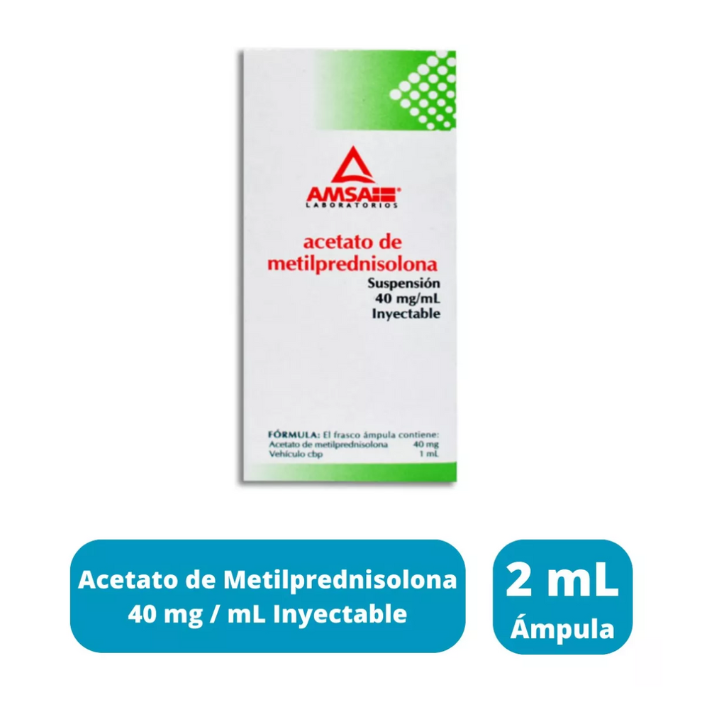 Acetato de Metilprednisolona 40 mg/2 ml Solución Inyectable Amsa ...