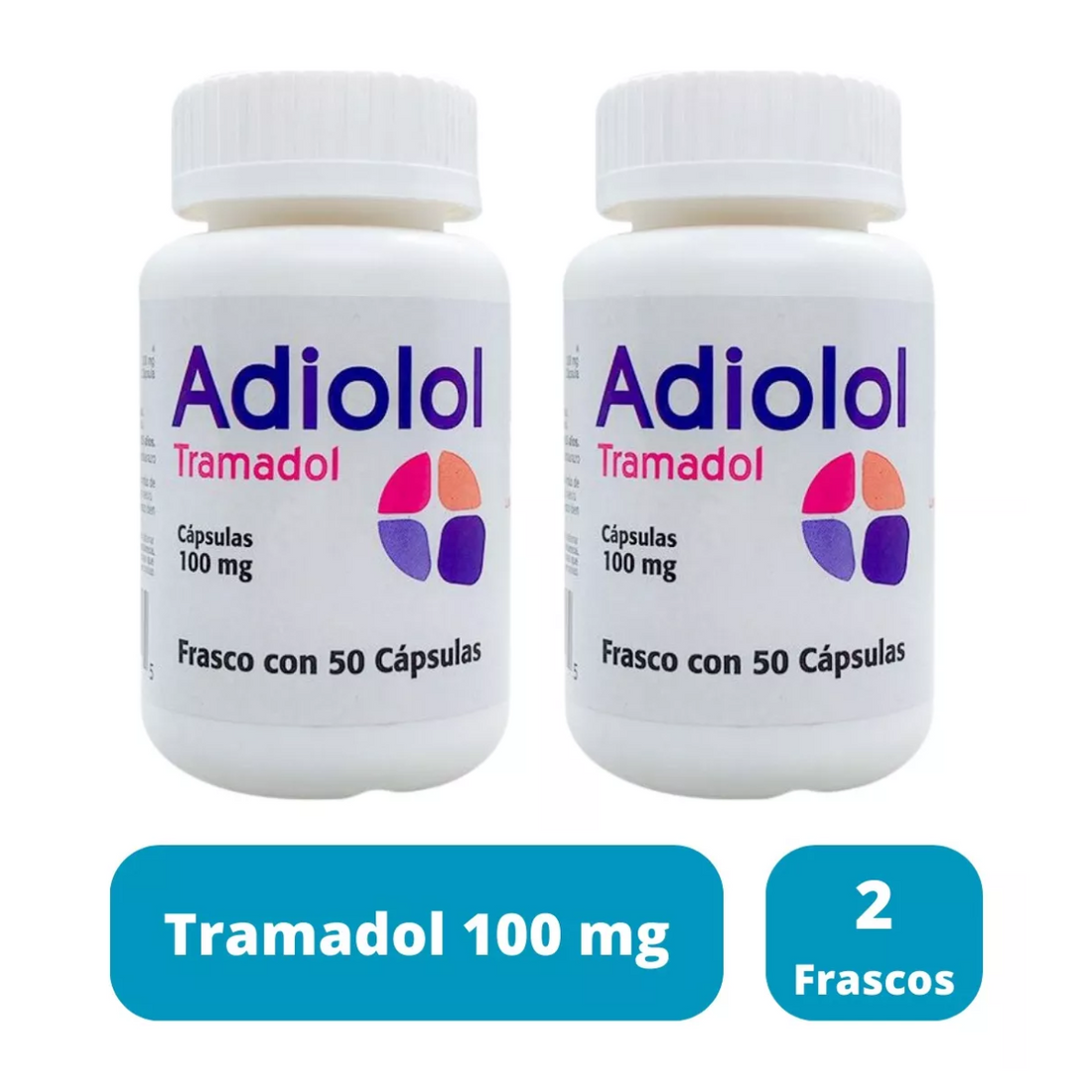 Adiolol (Tramadol) 100 mg Frasco con 50 Cápsulas Pack – Farmacia Sanorim