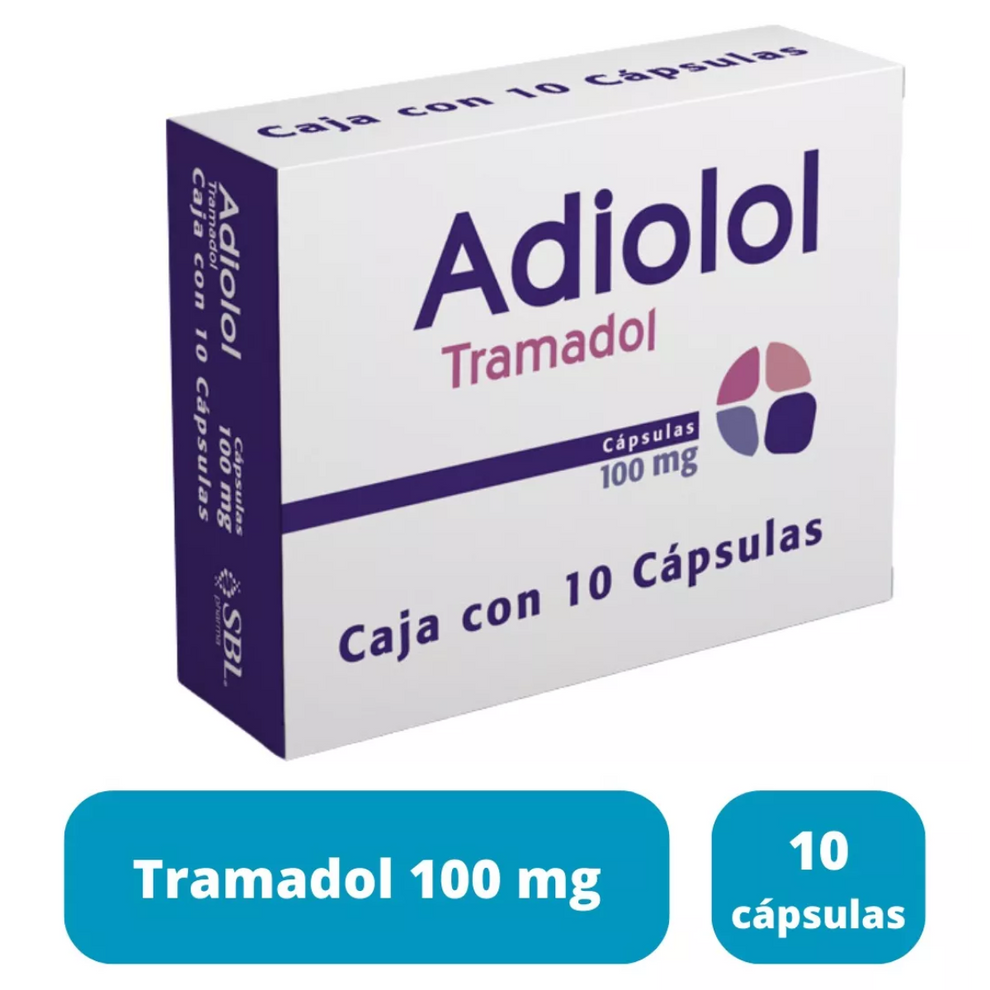 Adiolol (Tramadol) 100 mg Frasco con 10 Cápsulas – Farmacia Sanorim