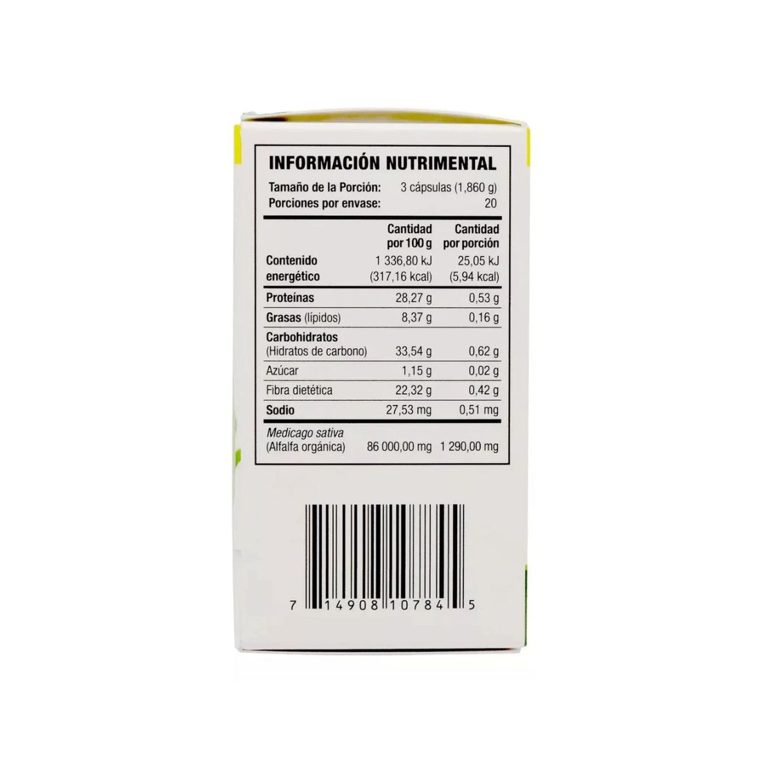 Alfalfa Orgánica Cápsula Vegana 620 mg Caja con 60 Cápsulas – Farmacia ...