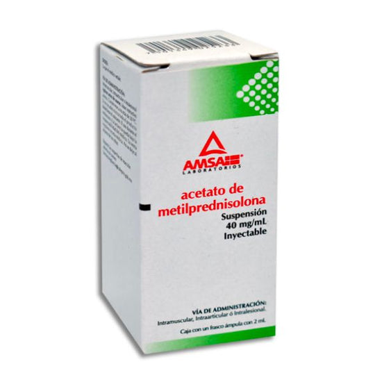 Acetato de Metilprednisolona 40 mg/2 ml Solución Inyectable Amsa – Farmacia Sanorim