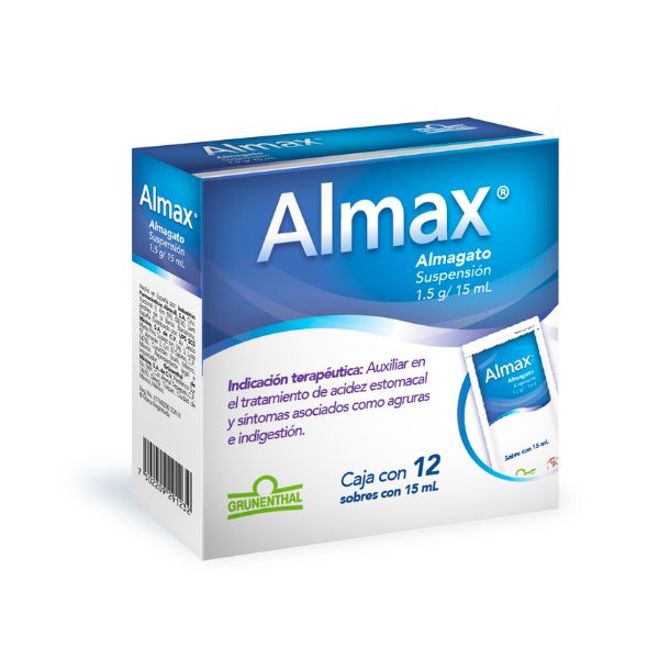 Almax (Almagato) Suspension 1.5 g/15 ml Caja con 12 Sobres – Farmacia ...