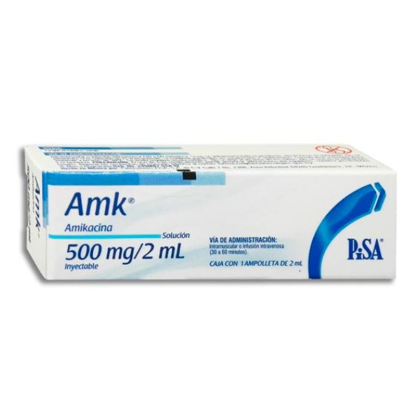 AMK (Amikacina) 500 mg/2 ml Solución 1 Ámpula inyectable – Farmacia Sanorim