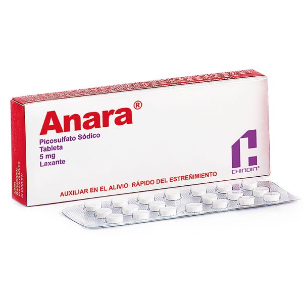 Anara Laxante 5 mg con 20 Tabletas – Farmacia Sanorim