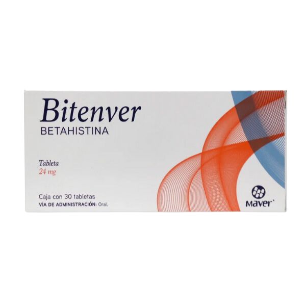 Bitenver (Betahistina) 24 mg Caja con 30 Tabletas – Farmacia Sanorim