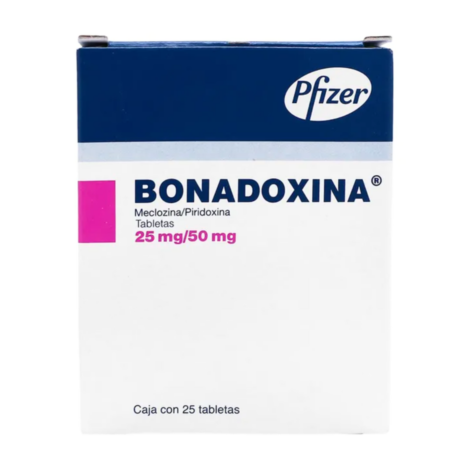 Bonadoxina (Meclozina Piridoxina) Caja con 25 Tabletas – Farmacia Sanorim