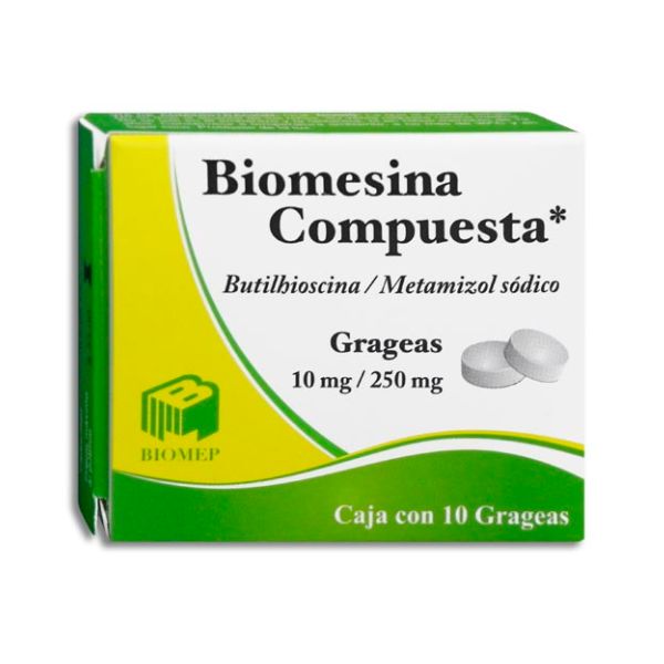 Biomesina Compuesta 10 mg / 250 mg Caja con 10 Tabletas – Farmacia Sanorim