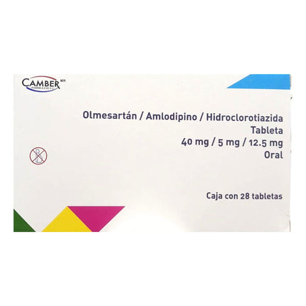 Olmesartán 40 mg / Amlodipino 5 mg / Hidroclorotiazida 12.5 mg Caja co – Farmacia Sanorim