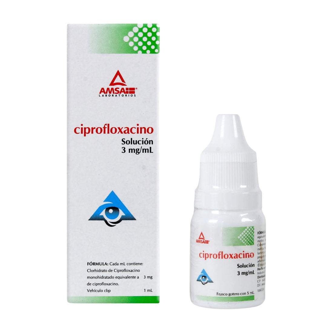 Ciprofloxacino 3 mg/ml Solución Oftálmica Frasco Gotero de 5 ml ...