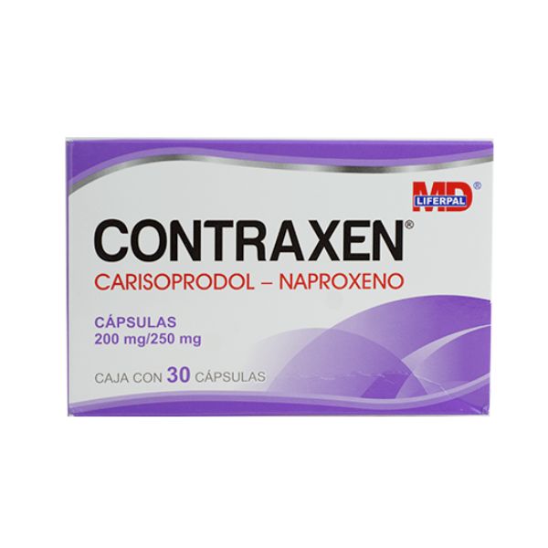 Contraxen (Carisoprodol/Naproxeno) 200 mg/250 mg Caja con 30 Cápsulas ...