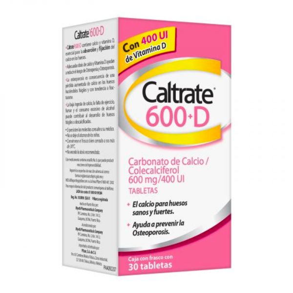 Caltrate 600 +D Caja con 30 Tabletas – Farmacia Sanorim