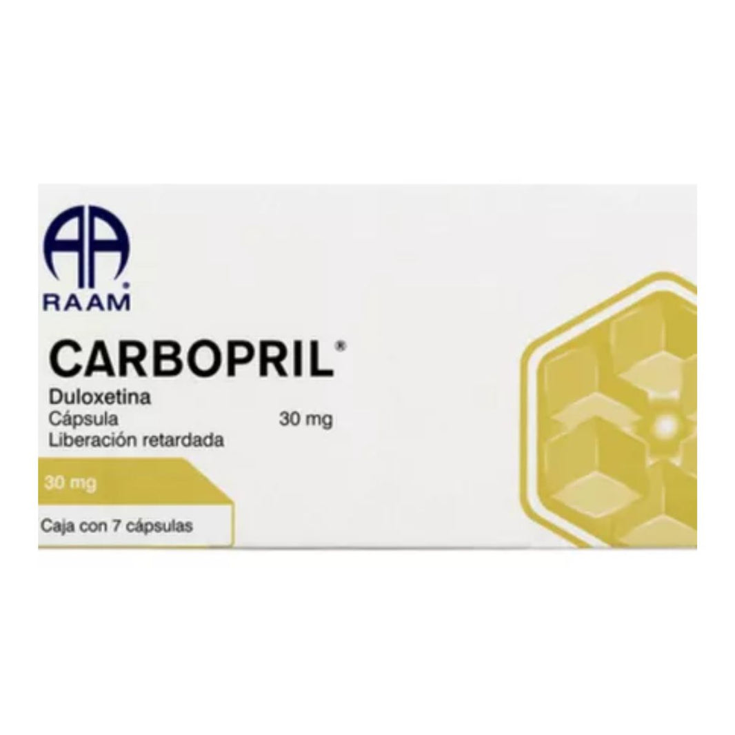 Carbopril Duloxetina 30 mg Caja con 7 Tabletas RAAM Laboratorios ...
