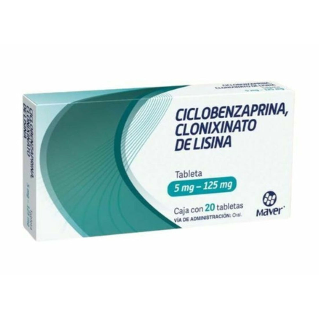 Ciclobenzaprina / Clonixinato de Lisina 5 mg / 125 mg Caja con 20 Tabl ...