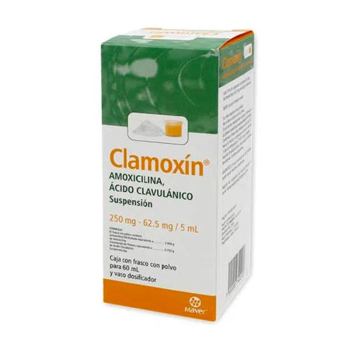 Clamoxin (Amoxicilina/Ácido Clavulánico) 250mg/62.5/5 ml Suspensión ...