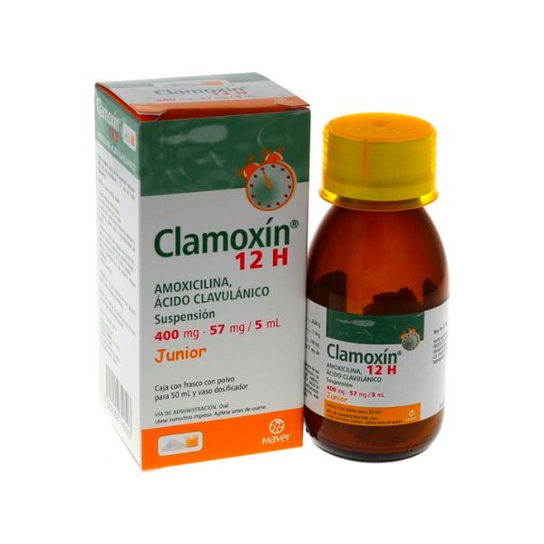 Clamoxin Junior (Amoxicilina/Ácido Clavulánico) 400 mg/57/ 5 ml Suspen ...