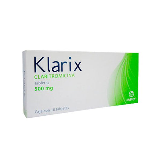 Klarix (Claritromicina) 500 mg Caja con 10 Tabletas – Farmacia Sanorim