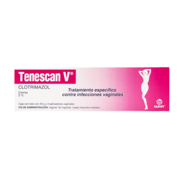 Tenescan V (Clotrimazol) Crema 2% Tubo con 20 g y 3 Aplicadores Vagina ...