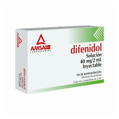 Difenidol 40 mg/2 ml Caja con 2 Ámpulas Inyectables – Farmacia Sanorim