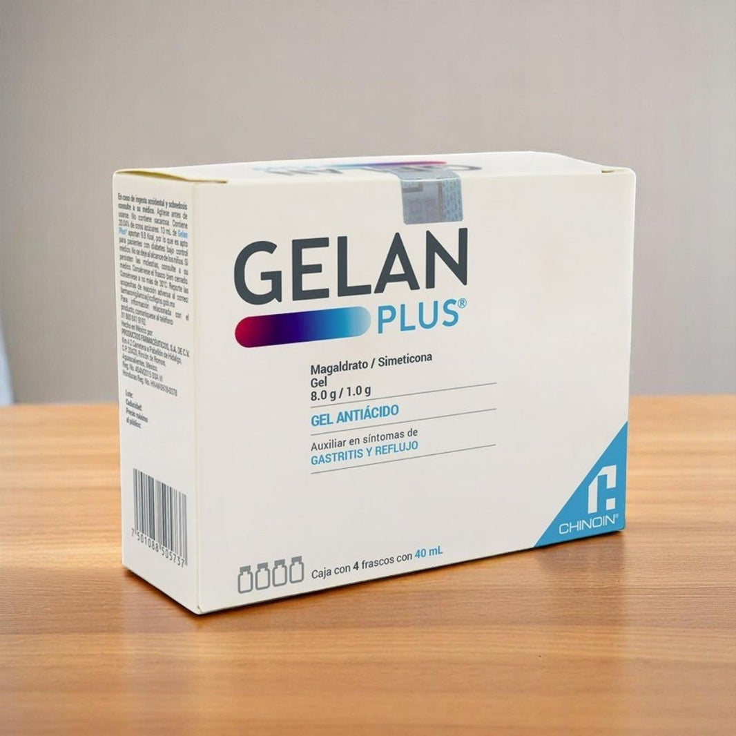 Gelan Plus (Magaldrato / Simeticona Gel Antiácido 8.0g / 1.0 g) Caja c ...