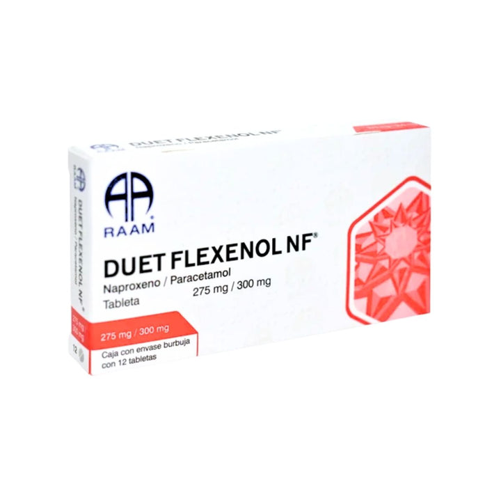 Duet Flexenol NF (Naproxeno/Paracetamol) 275 mg/300 mg Caja con 12 Tab ...