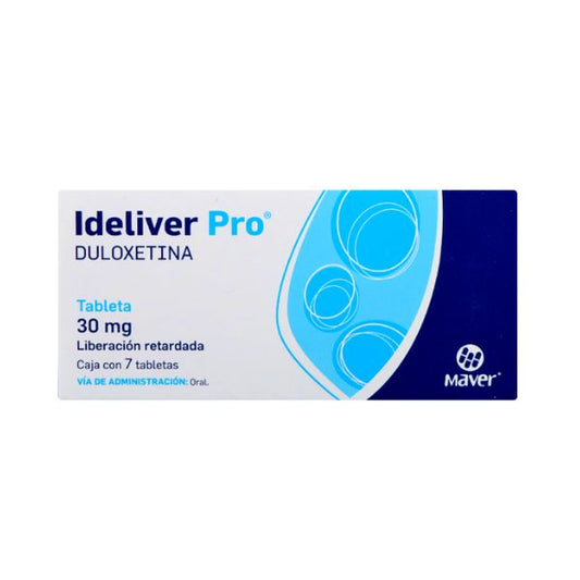 Ideliver Pro (Duloxetina) 30mg Caja con 7 Tabletas – Farmacia Sanorim