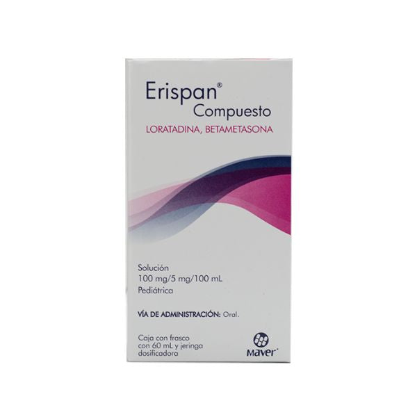 Erispan Compuesto (Loratadina,Betametasona) 100 mg /5 mg / 100 ml fras ...