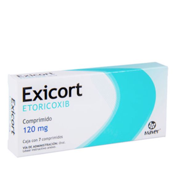 Exicort (Etoricoxib) 120 mg Caja con 7 Comprimidos – Farmacia Sanorim