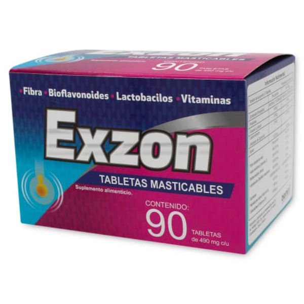 Exzon Caja con 90 Tabletas Masticables – Farmacia Sanorim