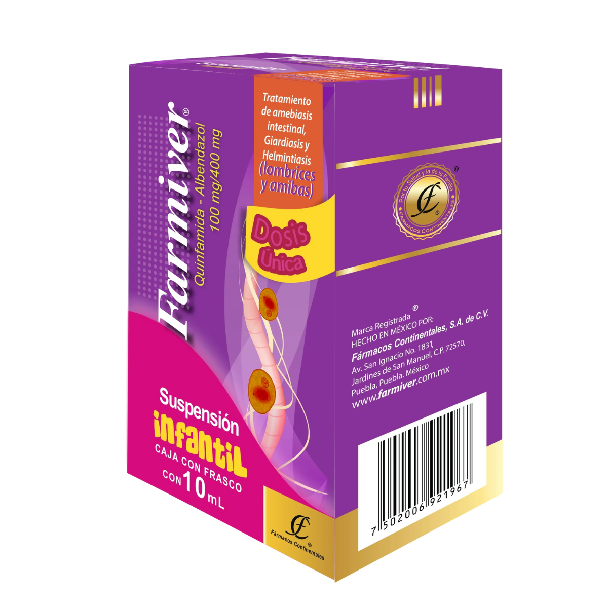 Farmiver ( Quinfamida Albendazol) Antiparasitario Suspensión Infantil ...