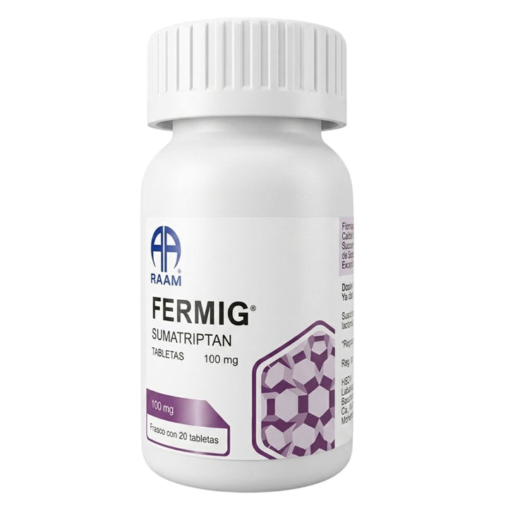Fermig (Sumatriptan) 100 mg Frasco con 20 Tabletas – Farmacia Sanorim