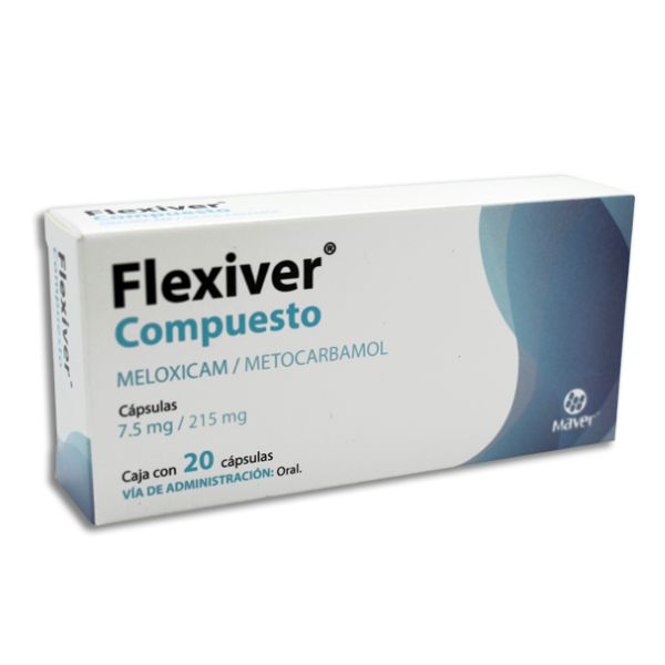 Flexiver Compuesto (Meloxicam/Metocarbomol) 7.5 mg/215 mg Caja con 20 ...