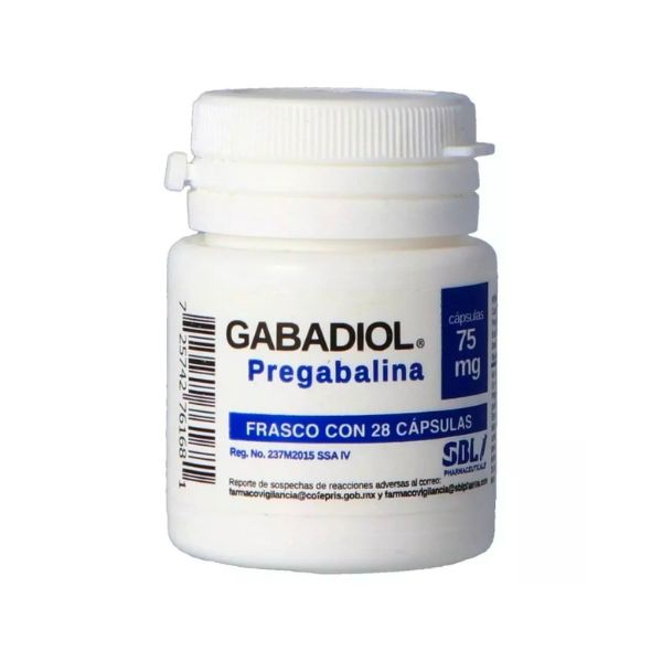 Gabadiol (Pregabalina) 75 mg Frasco con 28 Capsulas – Farmacia Sanorim