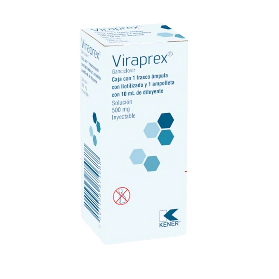 Viraprex (Ganciclovir) 500 mg Caja con 1 Frasco Ámpula Inyectable ...