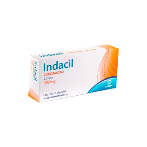 Indacil (Clindamicina) 300 mg Caja con 16 Cápsulas – Farmacia Sanorim