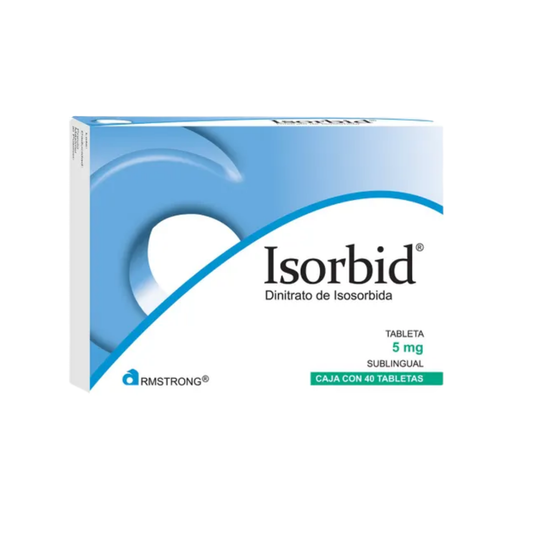 Dinitrato de Isosorbida 5mg Isorbid Sublingual Caja con 40 Tabletas ...