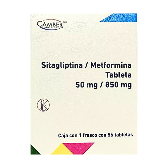 Sitagliptina / Metformina 50 mg / 850 mg Caja con 56 Tabletas ...