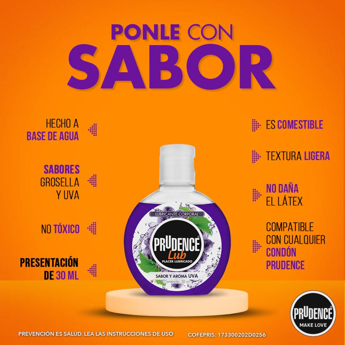 Prudence Lubricante Corporal Sabor y Aroma a Uva Frasco con 30 ml – Farmacia Sanorim