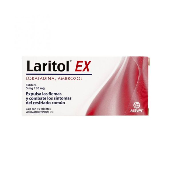Laritol Ex (Loratadina/Ambroxol) 5 mg/30 mg Caja con 10 Tabletas ...