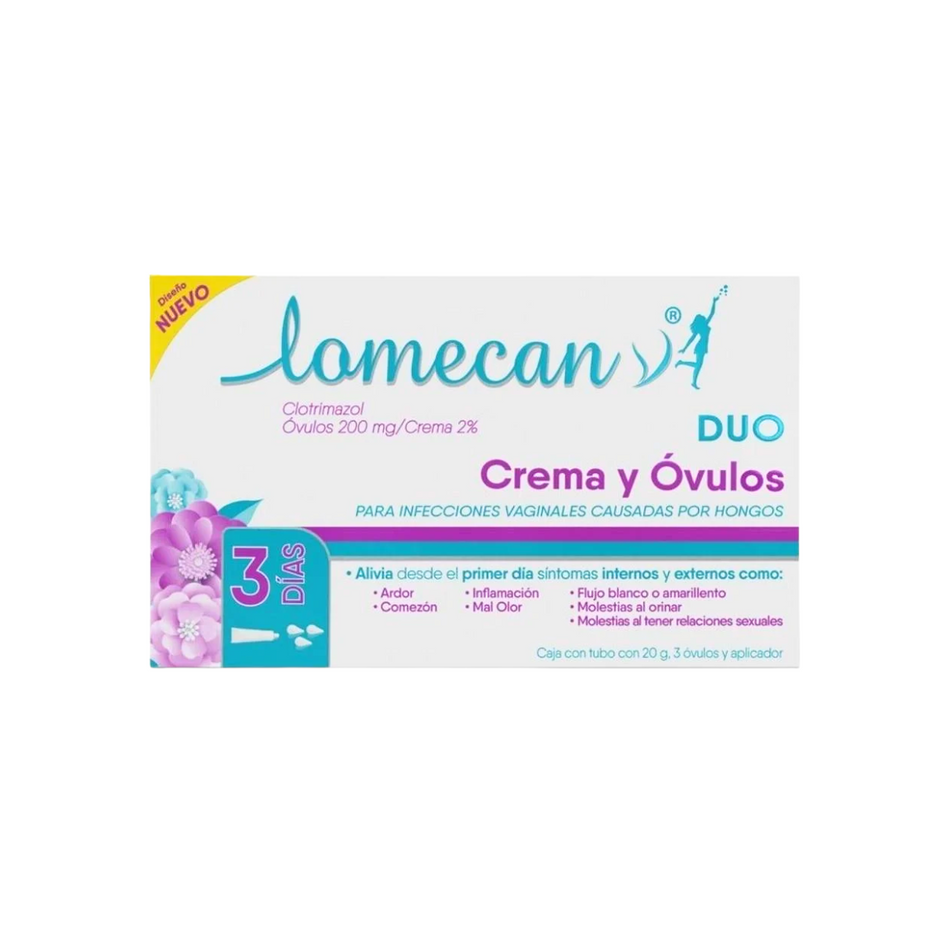 Lomecan V duo 200 mg/2% 3 óvulos y 1 crema de 20 g – Farmacia Sanorim