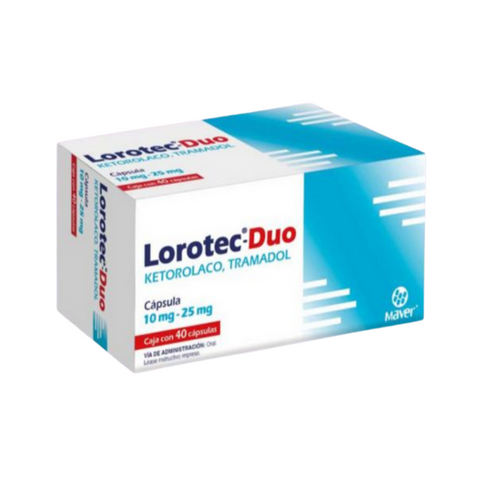 Lorotec Duo (Ketorolaco / Tramadol) Caja con 40 cápsulas | Maver Labor ...