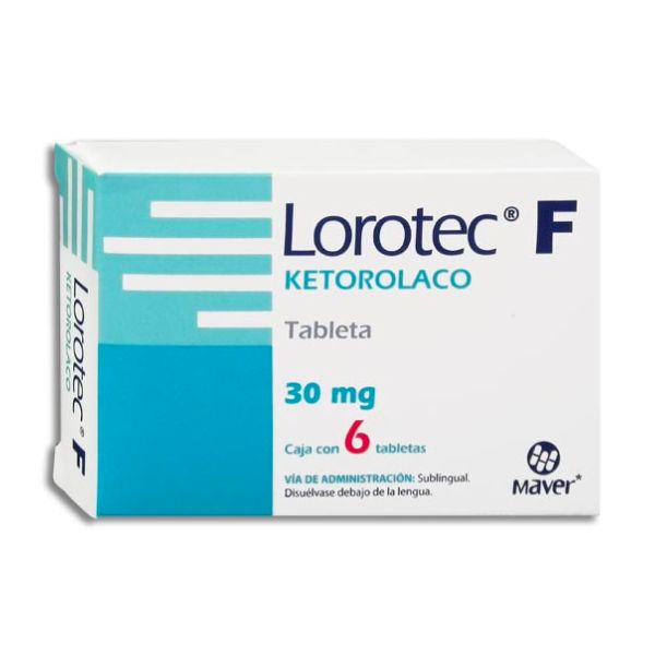 Lorotec F (Ketorolaco) 30 mg Sublingual Caja con 6 Tabletas – Farmacia ...
