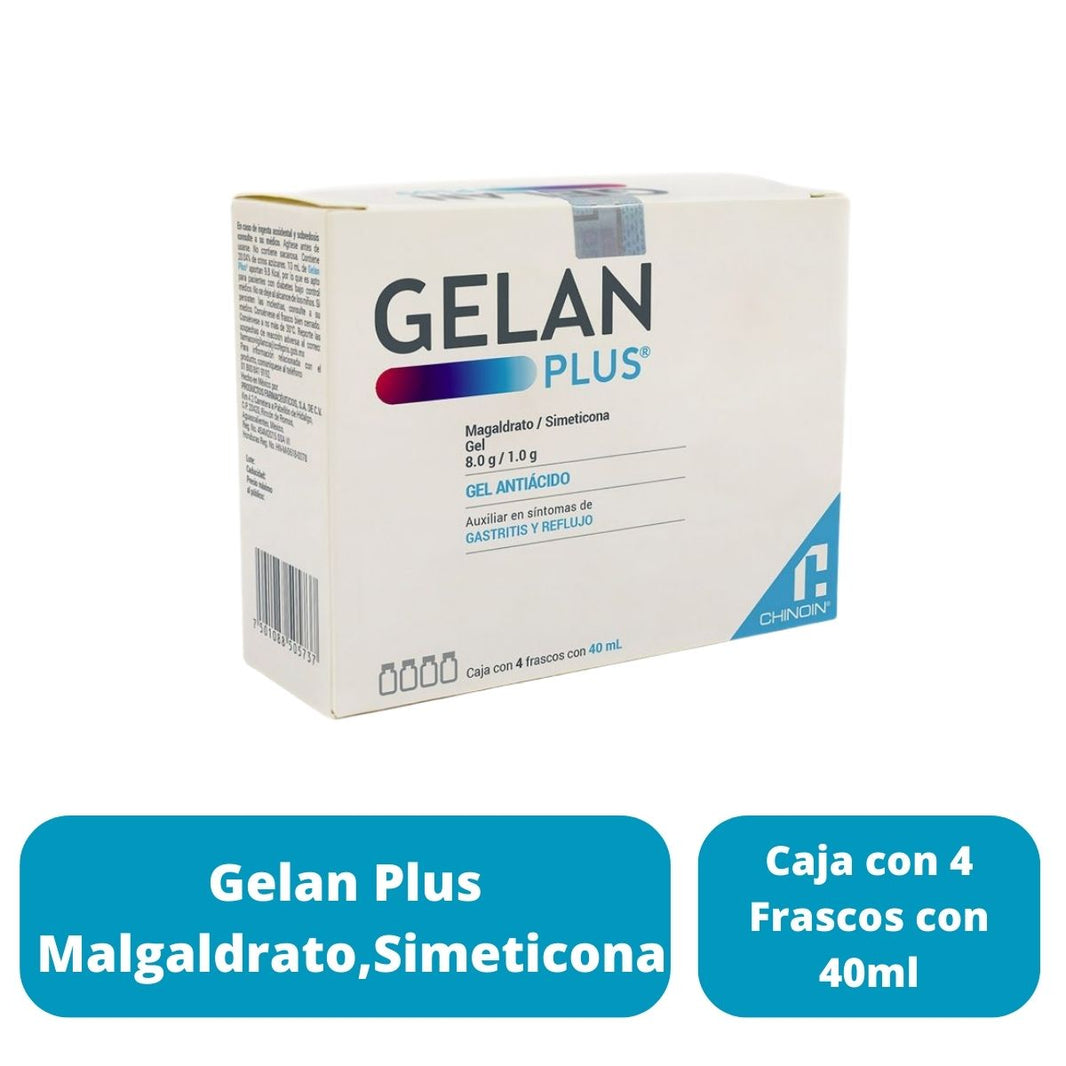 Gelan Plus (Magaldrato / Simeticona Gel Antiácido 8.0g / 1.0 g) Caja c – Farmacia Sanorim